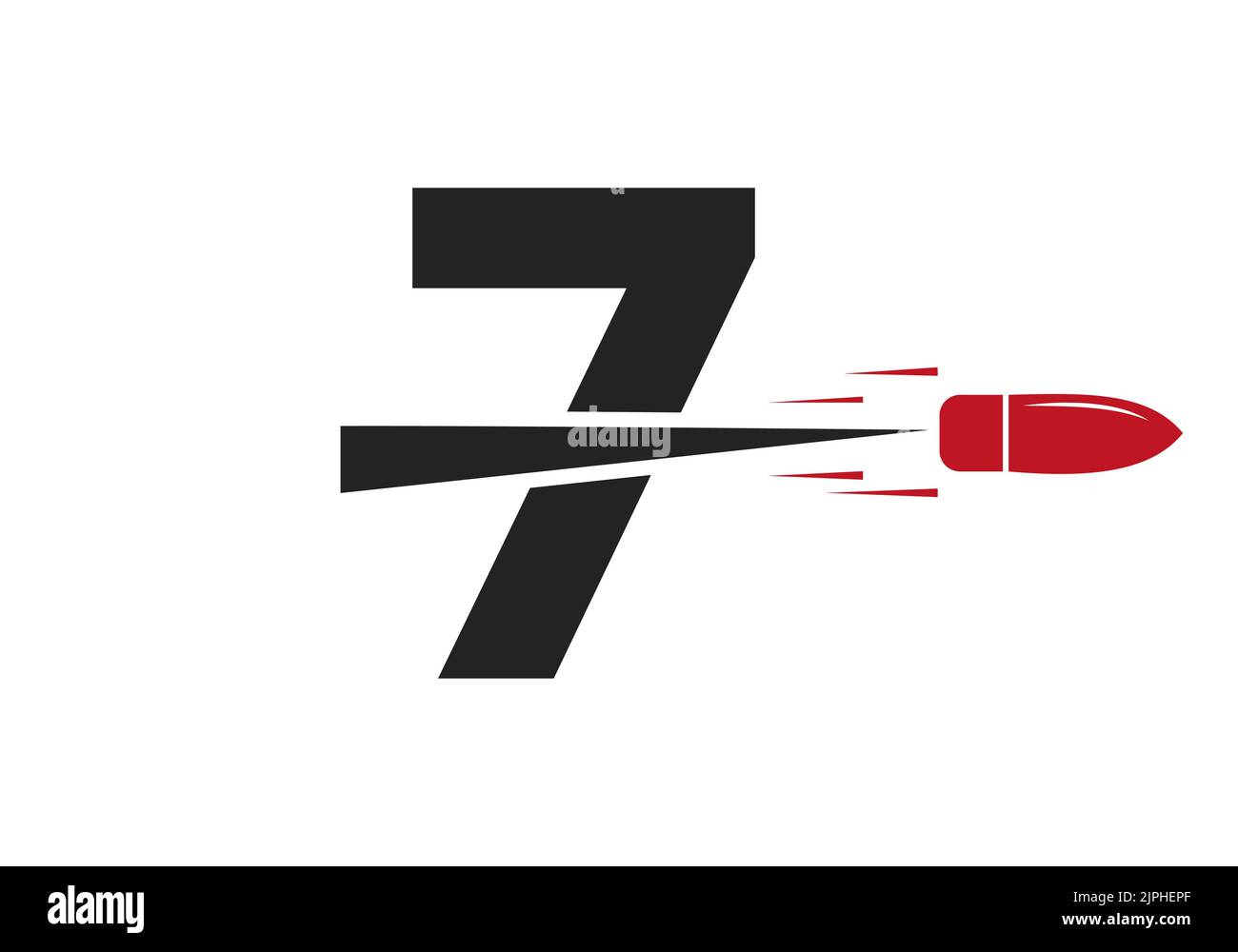 Letter 7 Shot Bullet Logo Vector Template Concept For Defense Logotype ...