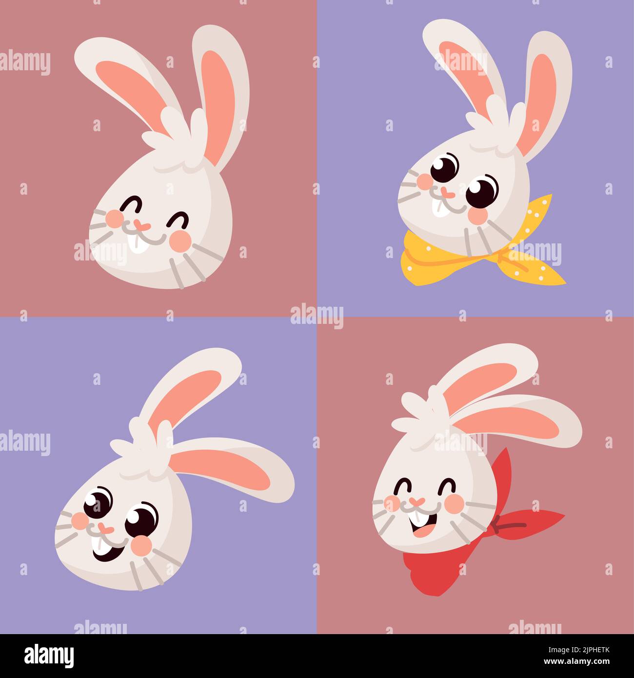 set of rabbits faces Stock Vector Image & Art - Alamy