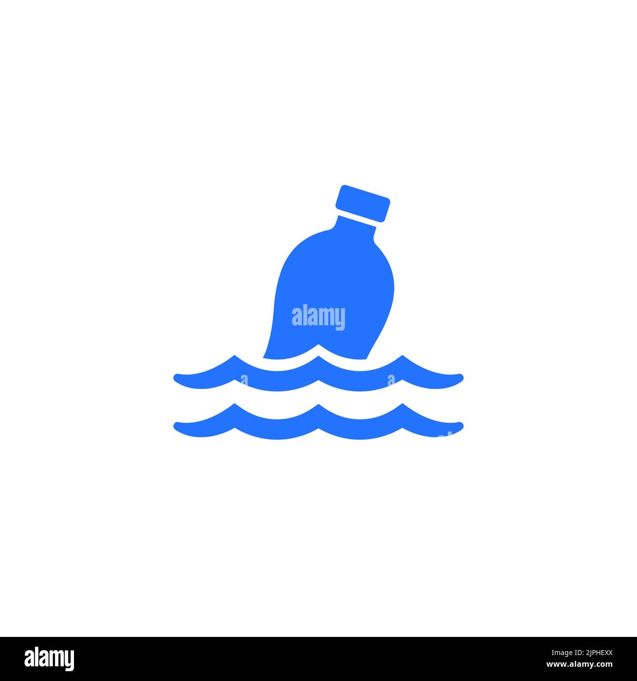 plastic bottle in the ocean icon, water pollution Stock Vector Image ...
