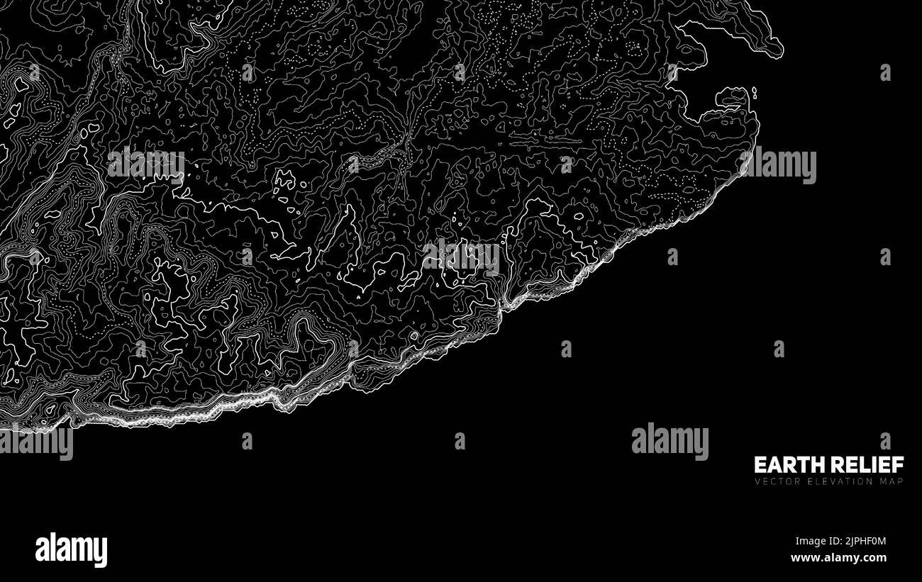 Vector abstract earth relief map. Generated conceptual elevation map ...