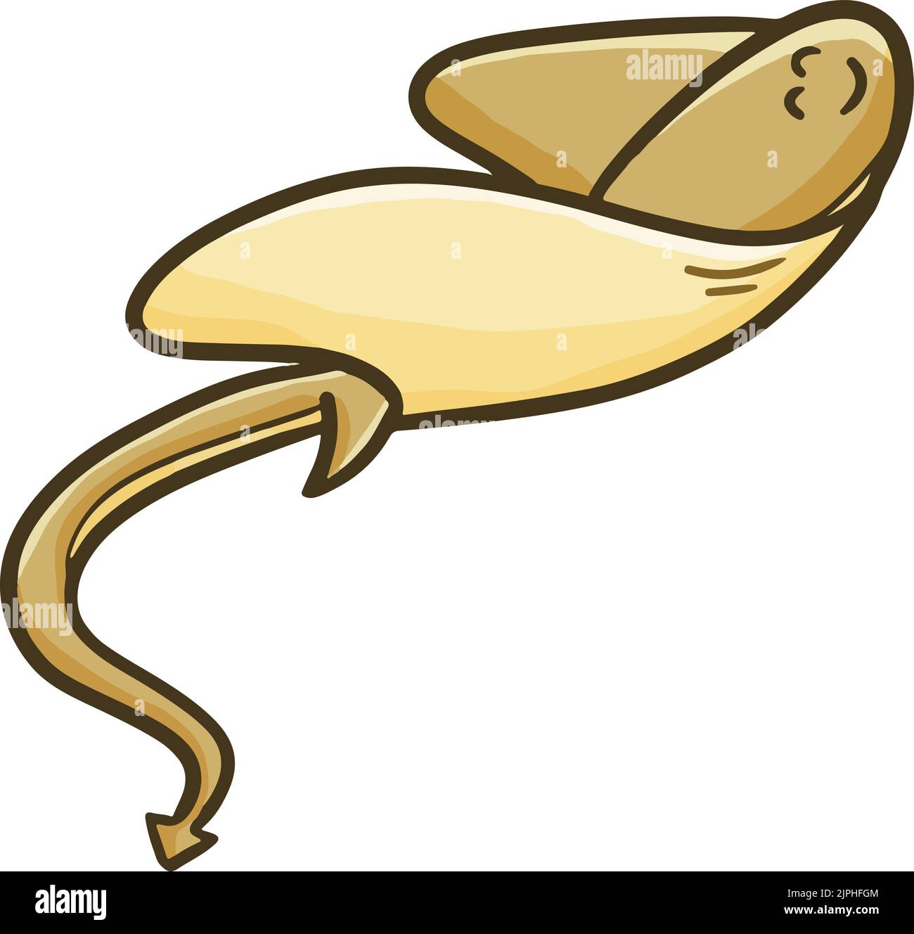 A brown stingray smiling isolated on a white background Stock Vector ...
