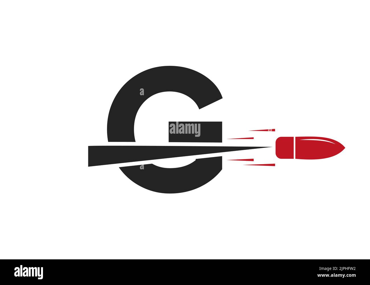 Letter G Shot Bullet Logo Vector Template Concept For Defense Logotype ...