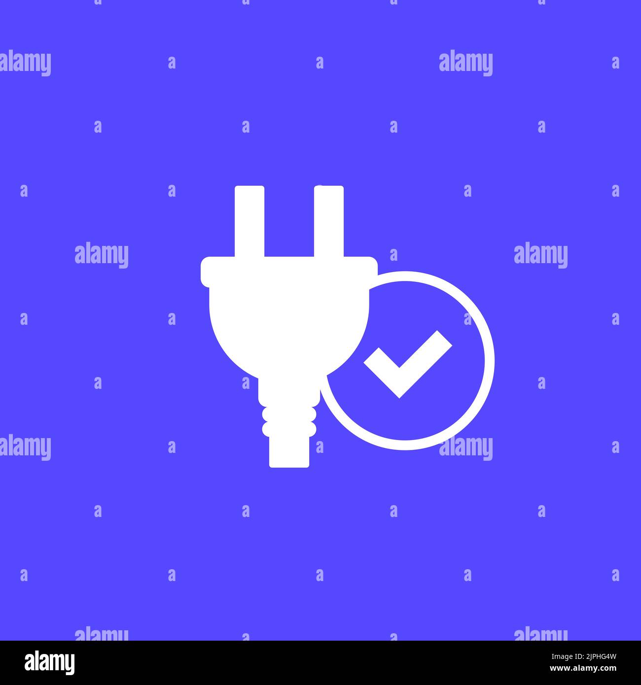 electric plug and check mark, vector sign Stock Vector Image & Art - Alamy