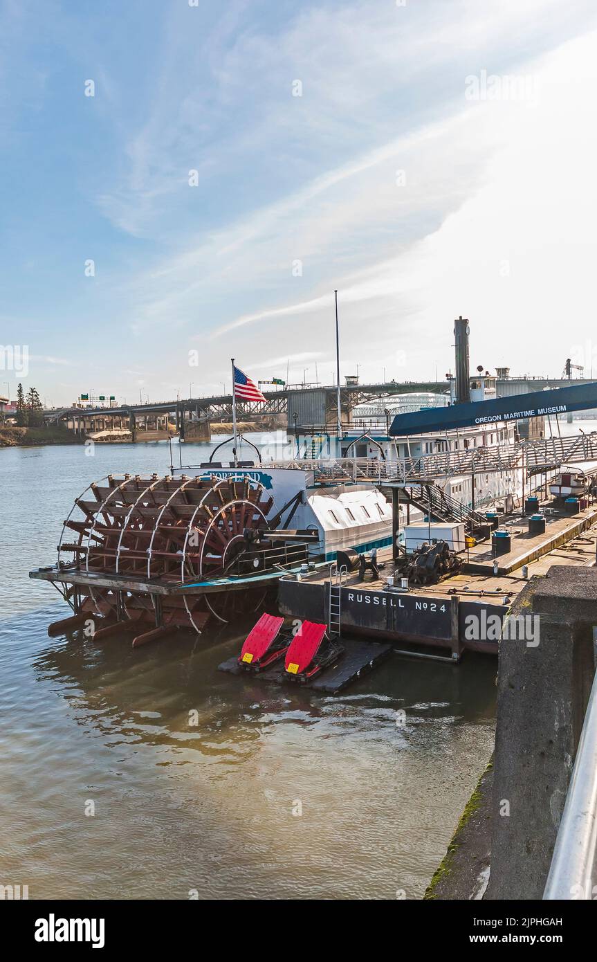 Oregon Maritime Museum aboard sternwheeler Portland on Willamette River ...