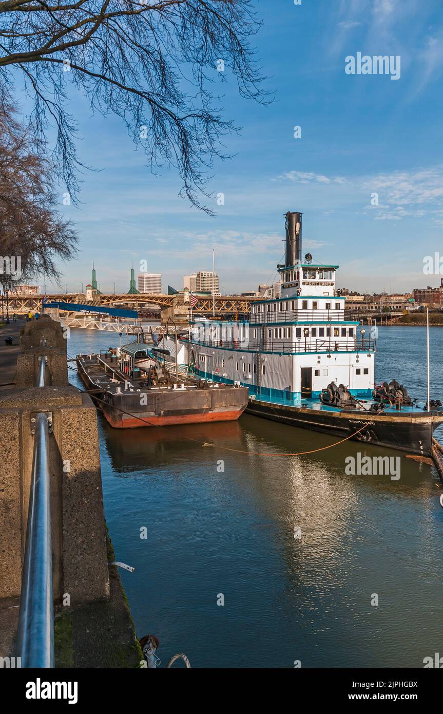 Oregon Maritime Museum aboard sternwheeler Portland on Willamette River ...
