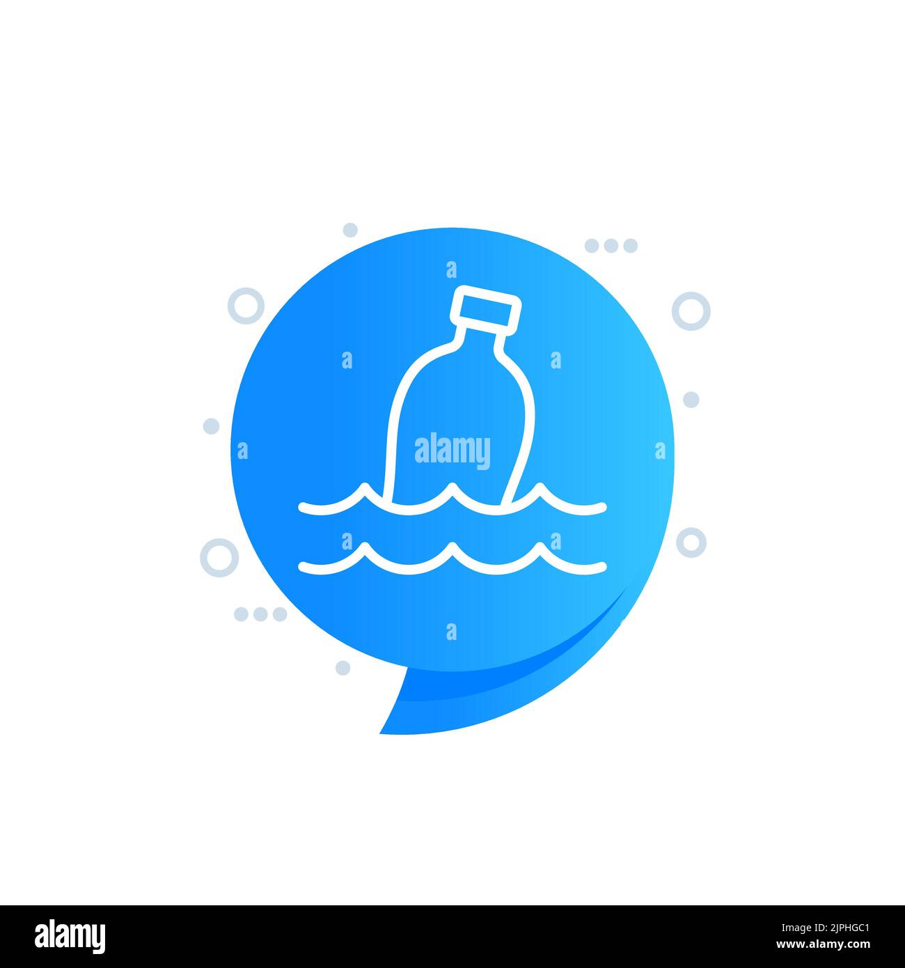 plastic bottle in the ocean, water pollution icon Stock Vector Image ...