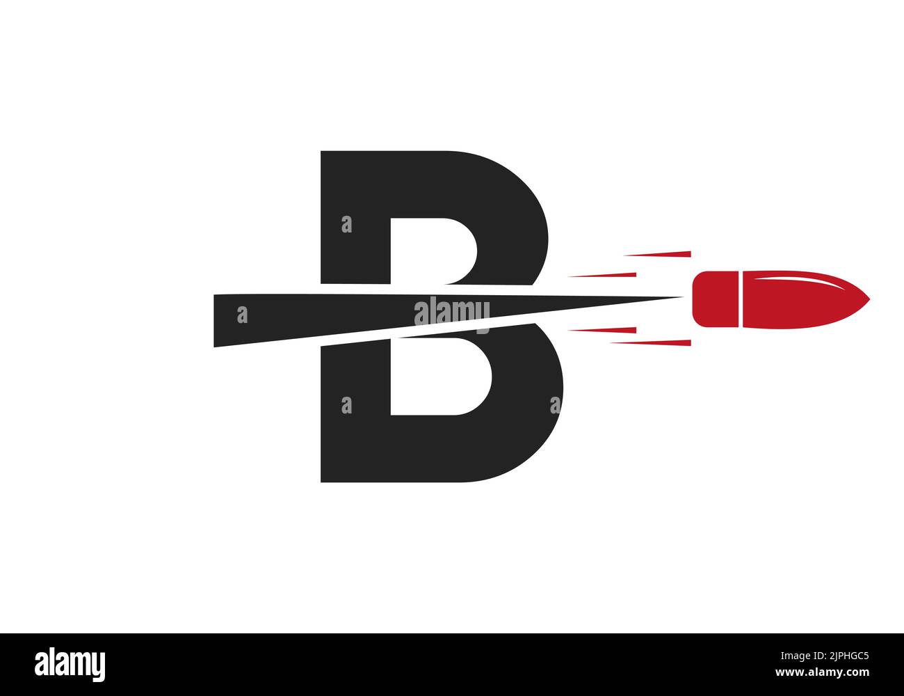Letter B Shot Bullet Logo Vector Template Concept For Defense Logotype ...