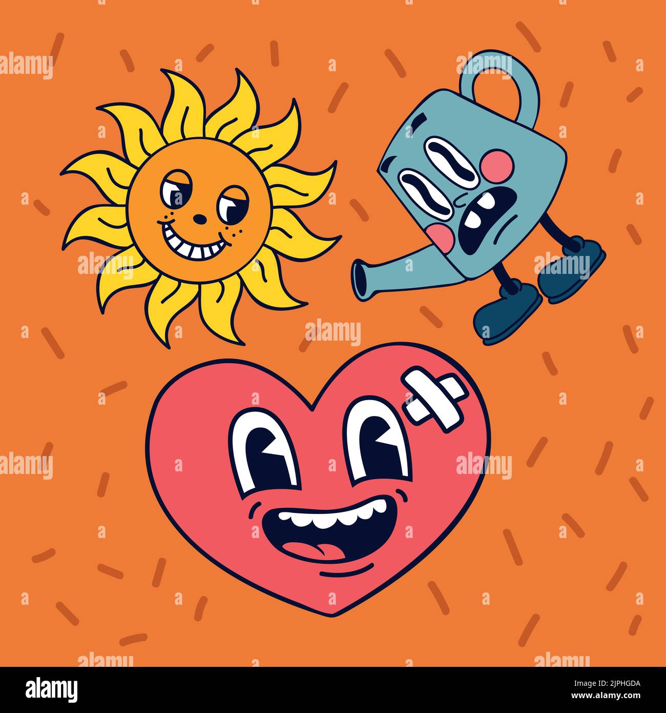 cartoon heart and sun Stock Vector Image & Art - Alamy