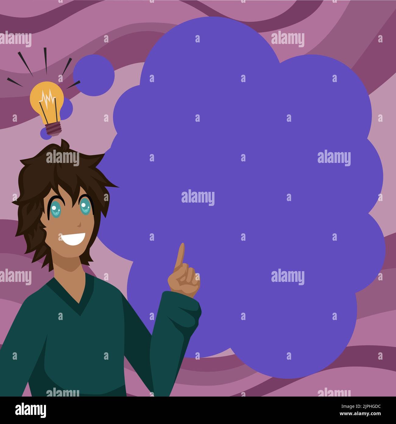 Boy Thinking Important Messages And Presenting Them. Man Reasoning ...