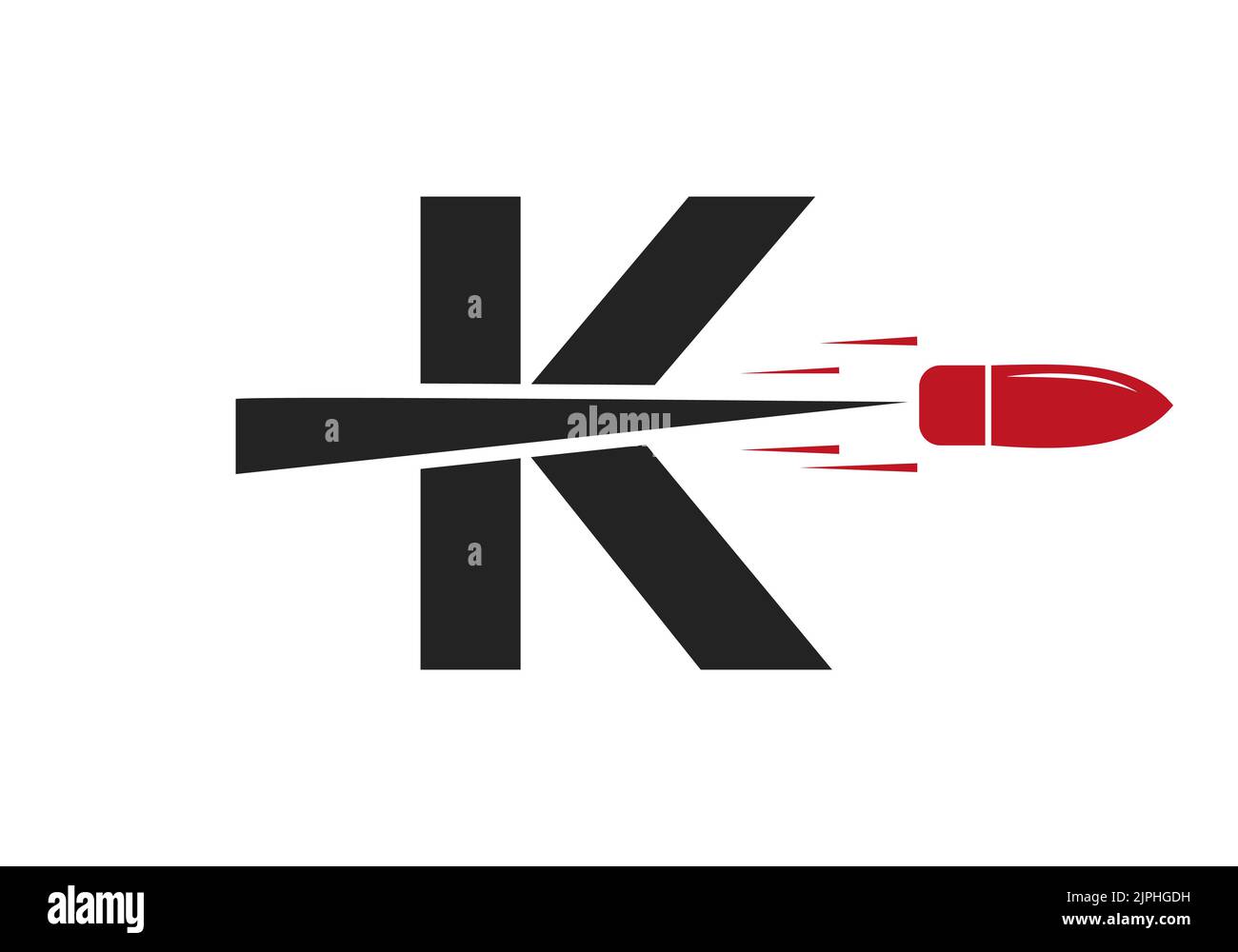 Letter K Shot Bullet Logo Vector Template Concept For Defense Logotype ...