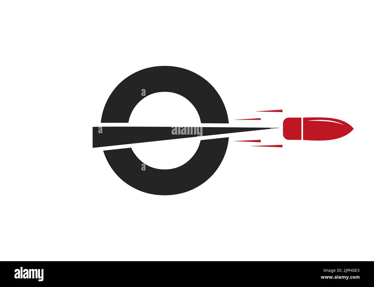 Letter O Shot Bullet Logo Vector Template Concept For Defense Logotype ...