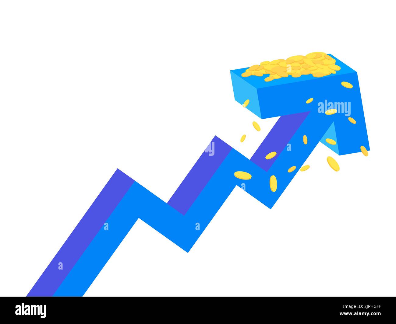 Trend up, trend direction arrow isolated on white background. falling ...