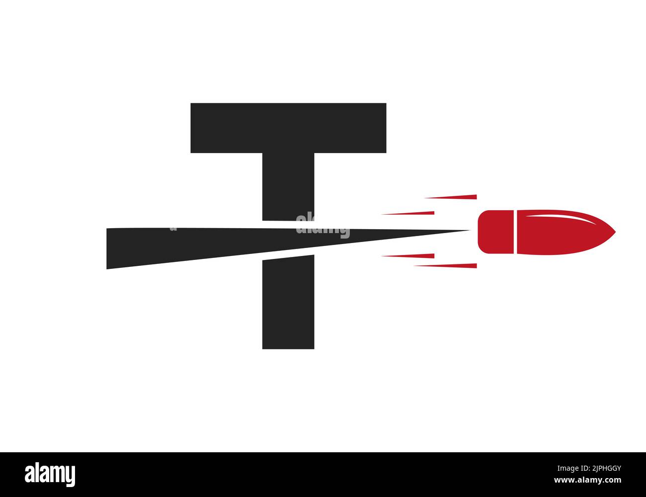 Letter T Shot Bullet Logo Vector Template Concept For Defense Logotype ...