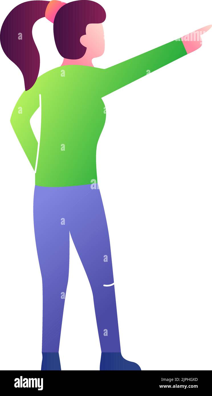 Girl pointing forward Stock Vector Images - Alamy