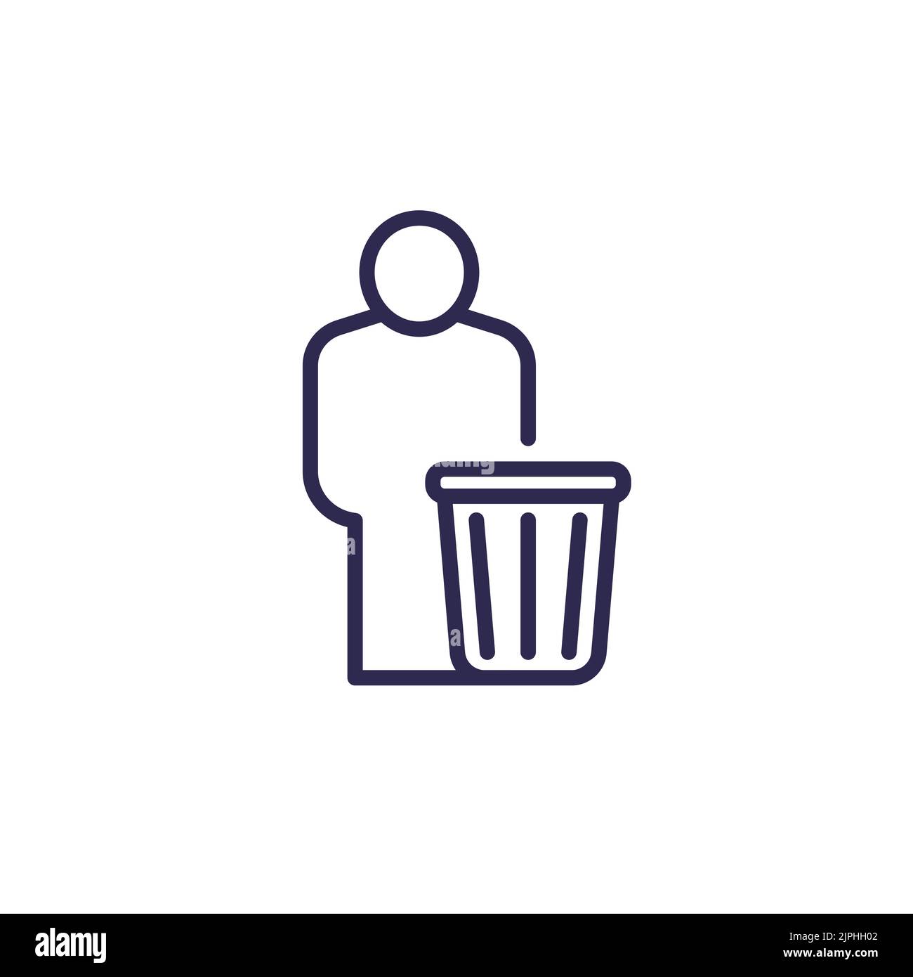 Worker man bin garbage Stock Vector Images - Alamy