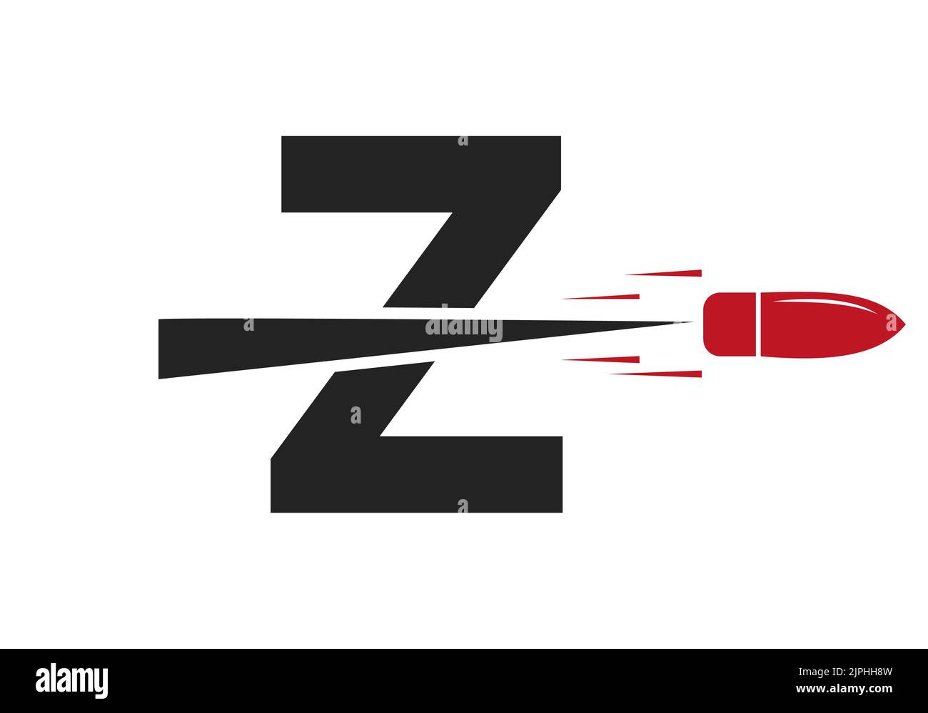 Letter Z Shot Bullet Logo Vector Template Concept For Defense Logotype ...