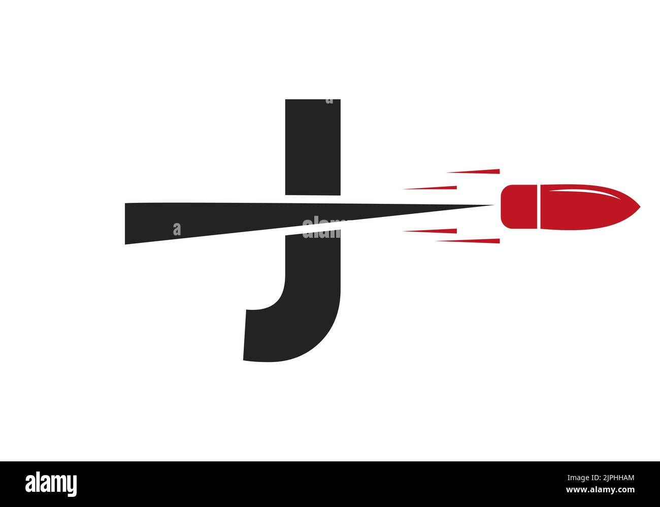 Letter J Shot Bullet Logo Vector Template Concept For Defense Logotype ...