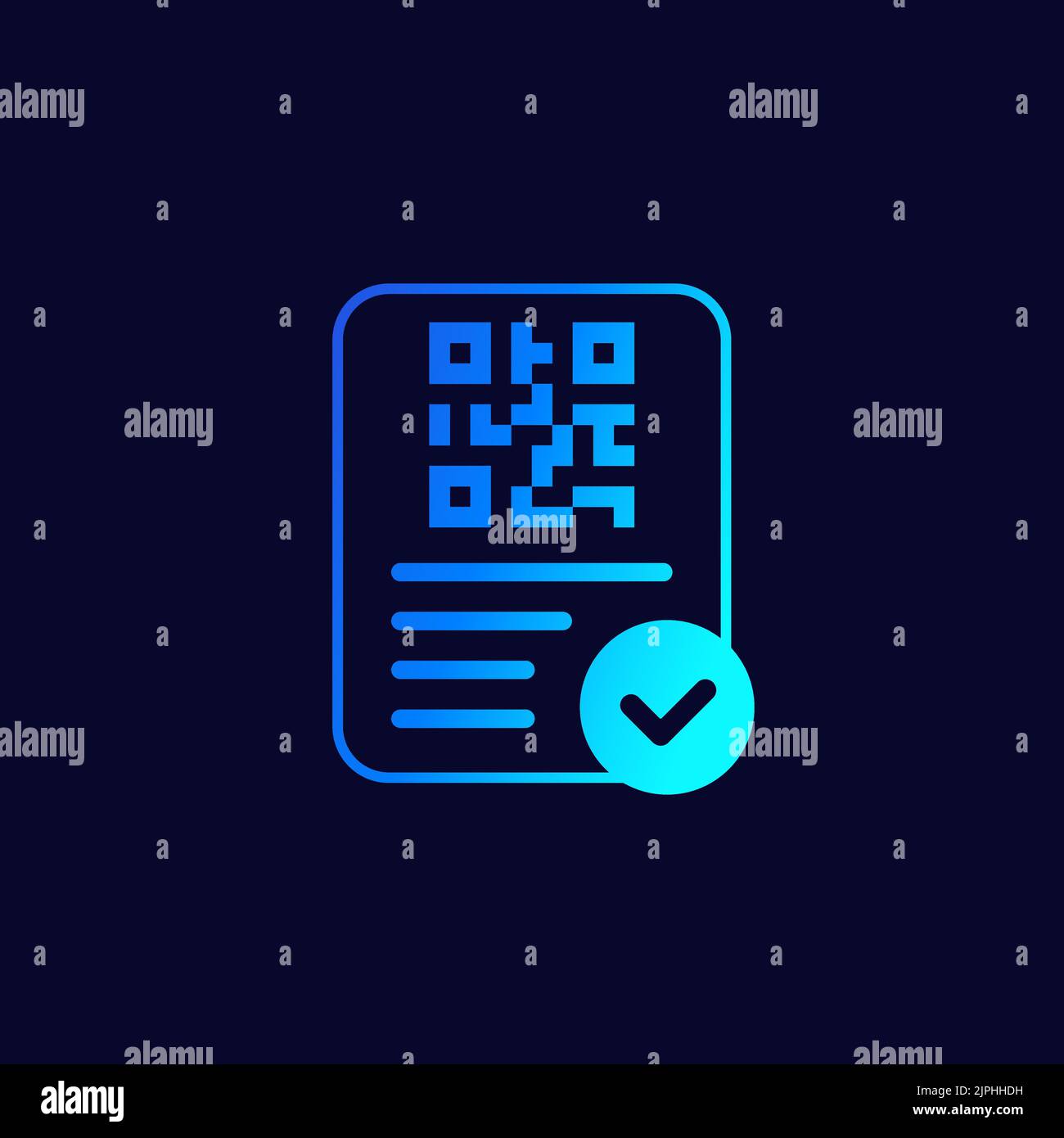 document with qr code icon on dark Stock Vector Image & Art - Alamy