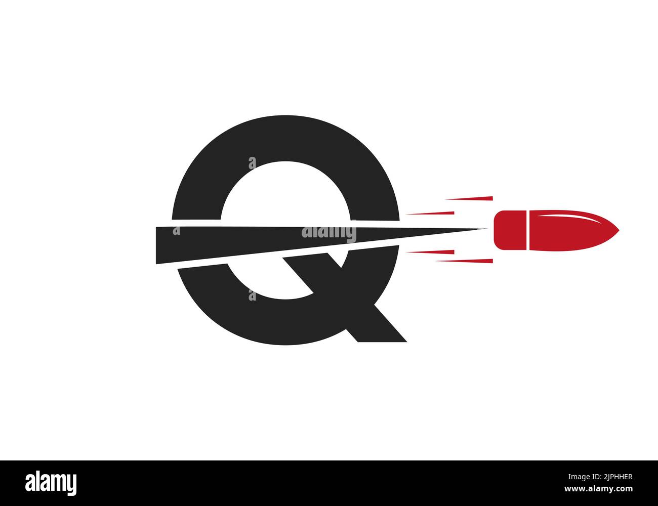 Letter Q Shot Bullet Logo Vector Template Concept For Defense Logotype ...
