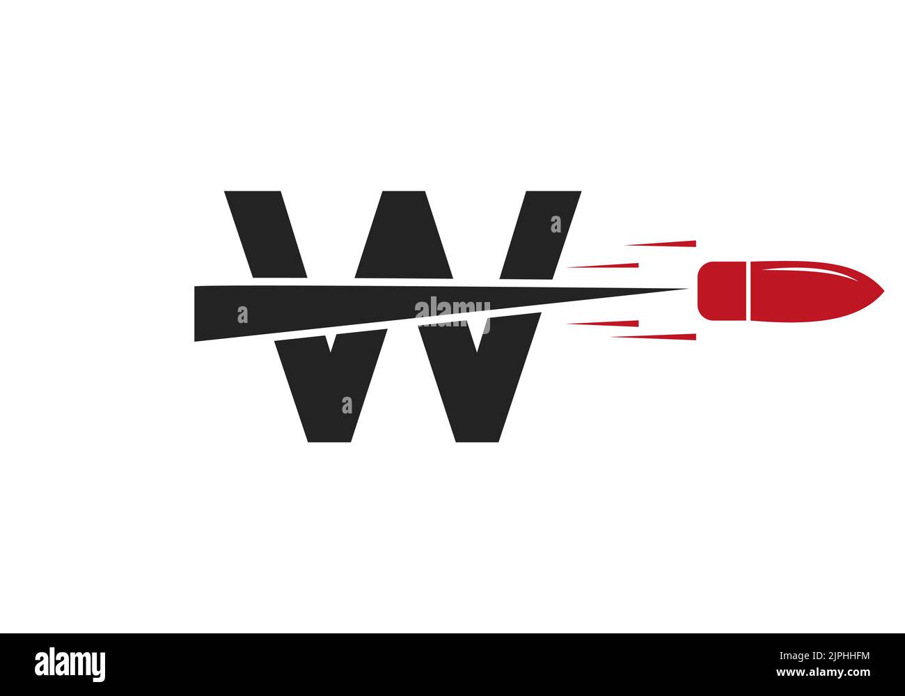 Letter W Shot Bullet Logo Vector Template Concept For Defense Logotype ...