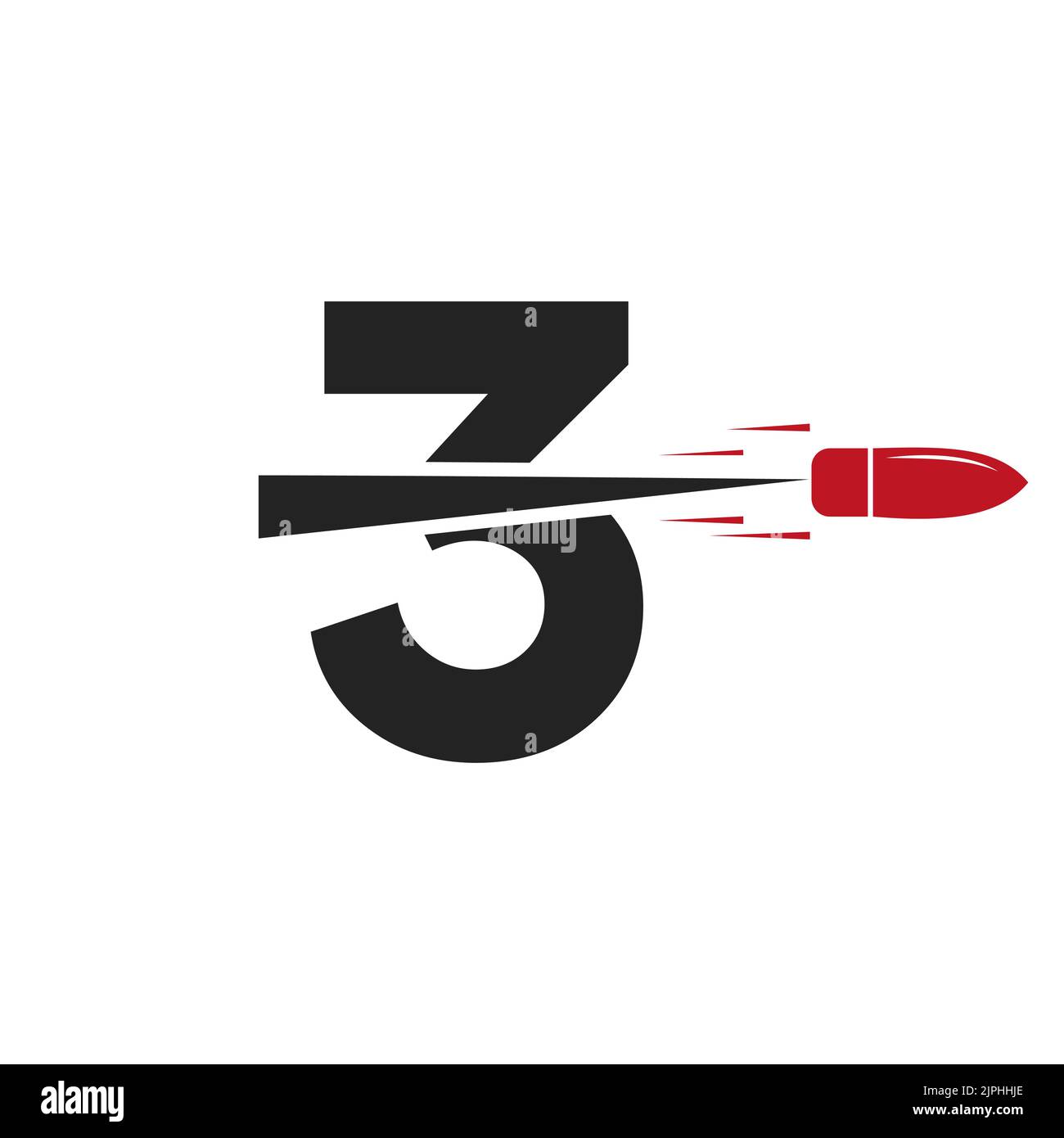 Letter 3 Shot Bullet Logo Vector Template Concept For Defense Logotype ...