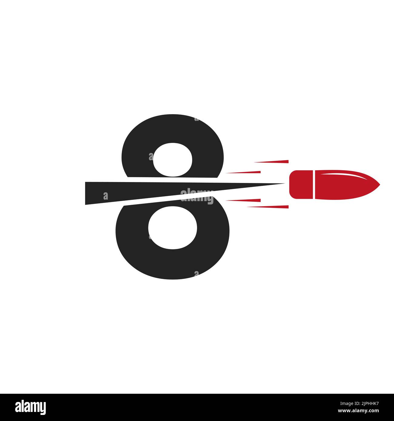 Letter 8 Shot Bullet Logo Vector Template Concept For Defense Logotype ...