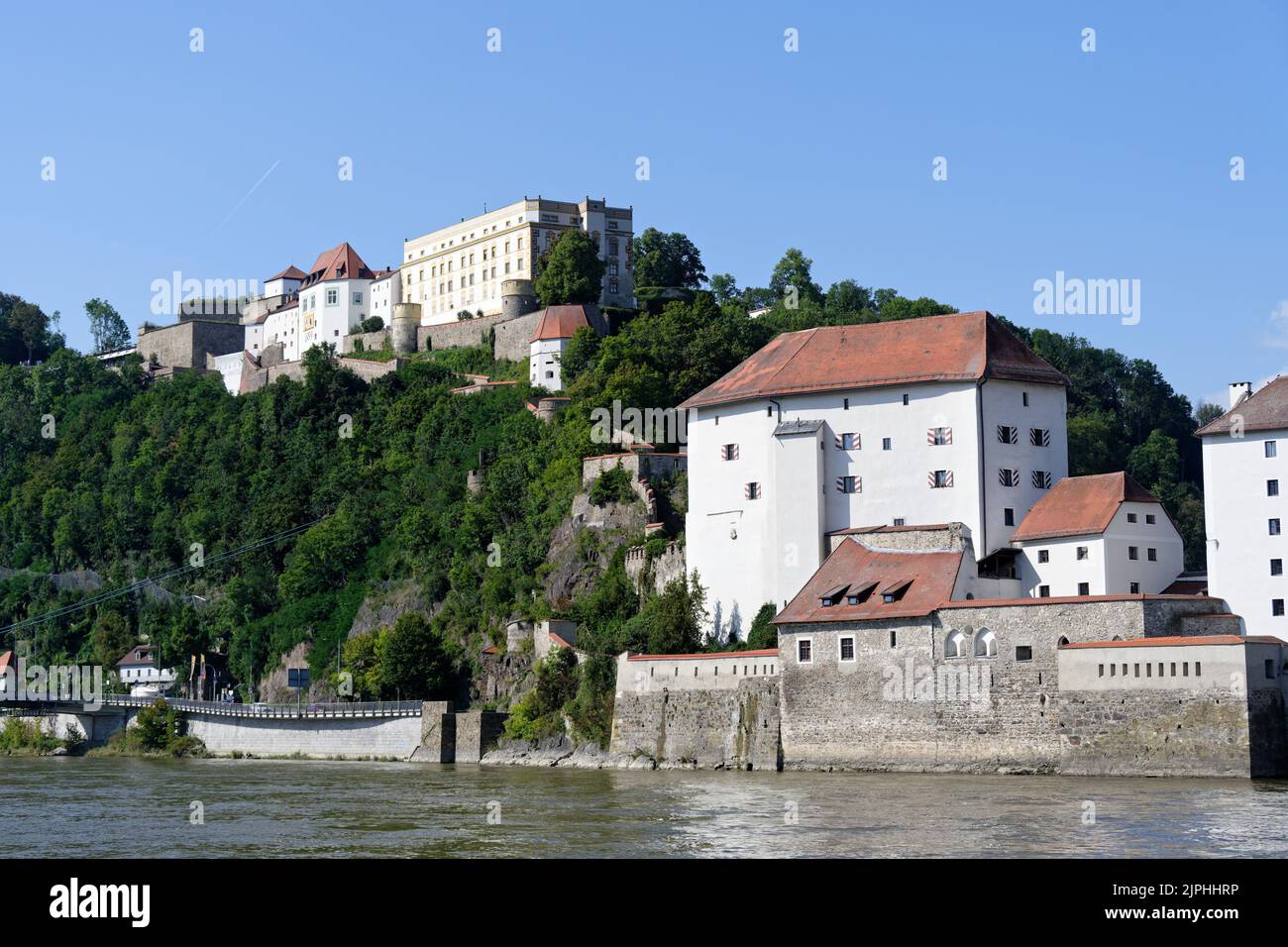danube river, passau, veste oberhaus, danube rivers, passaus Stock ...