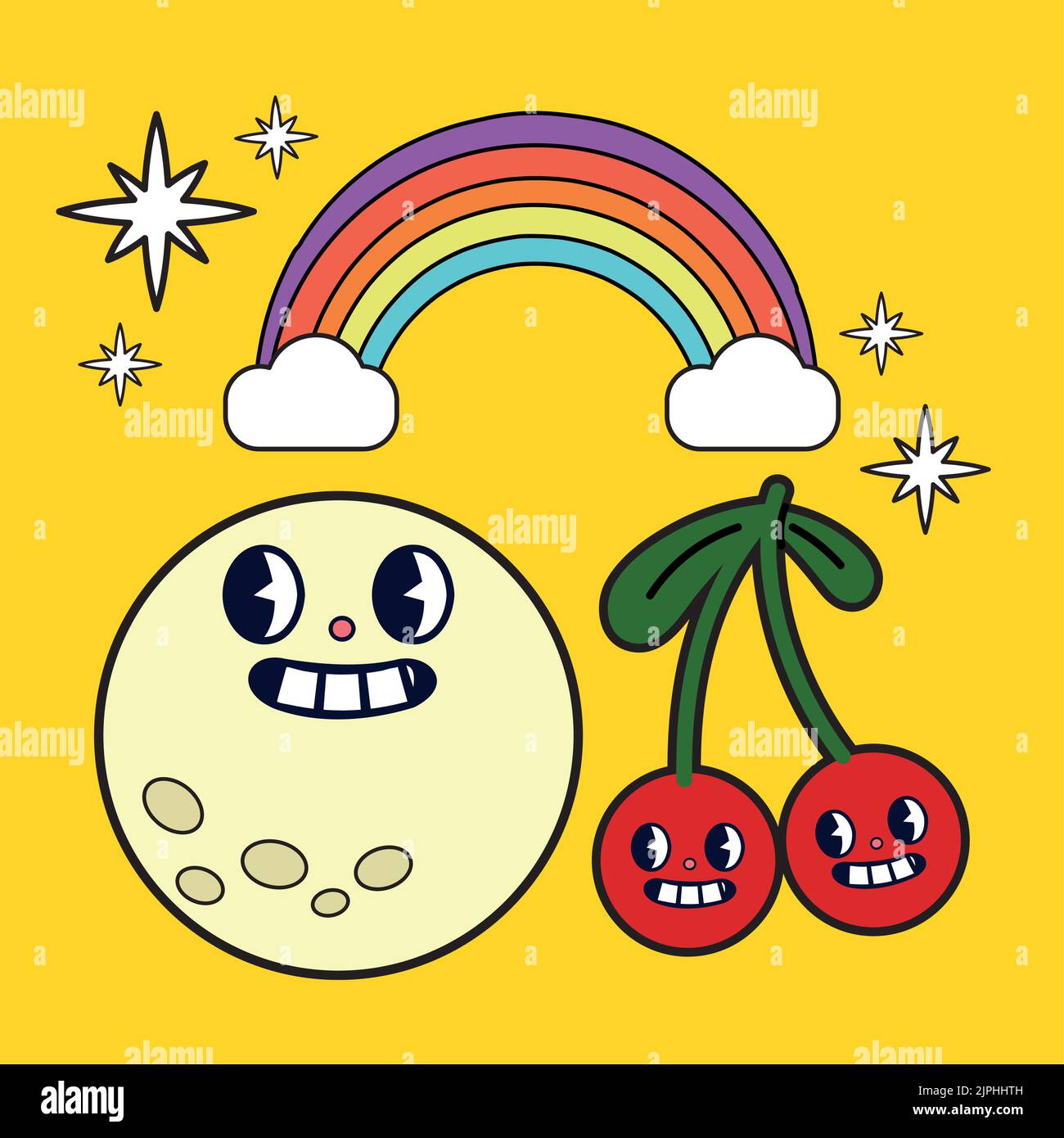 set of cartoon retro Stock Vector Image & Art - Alamy