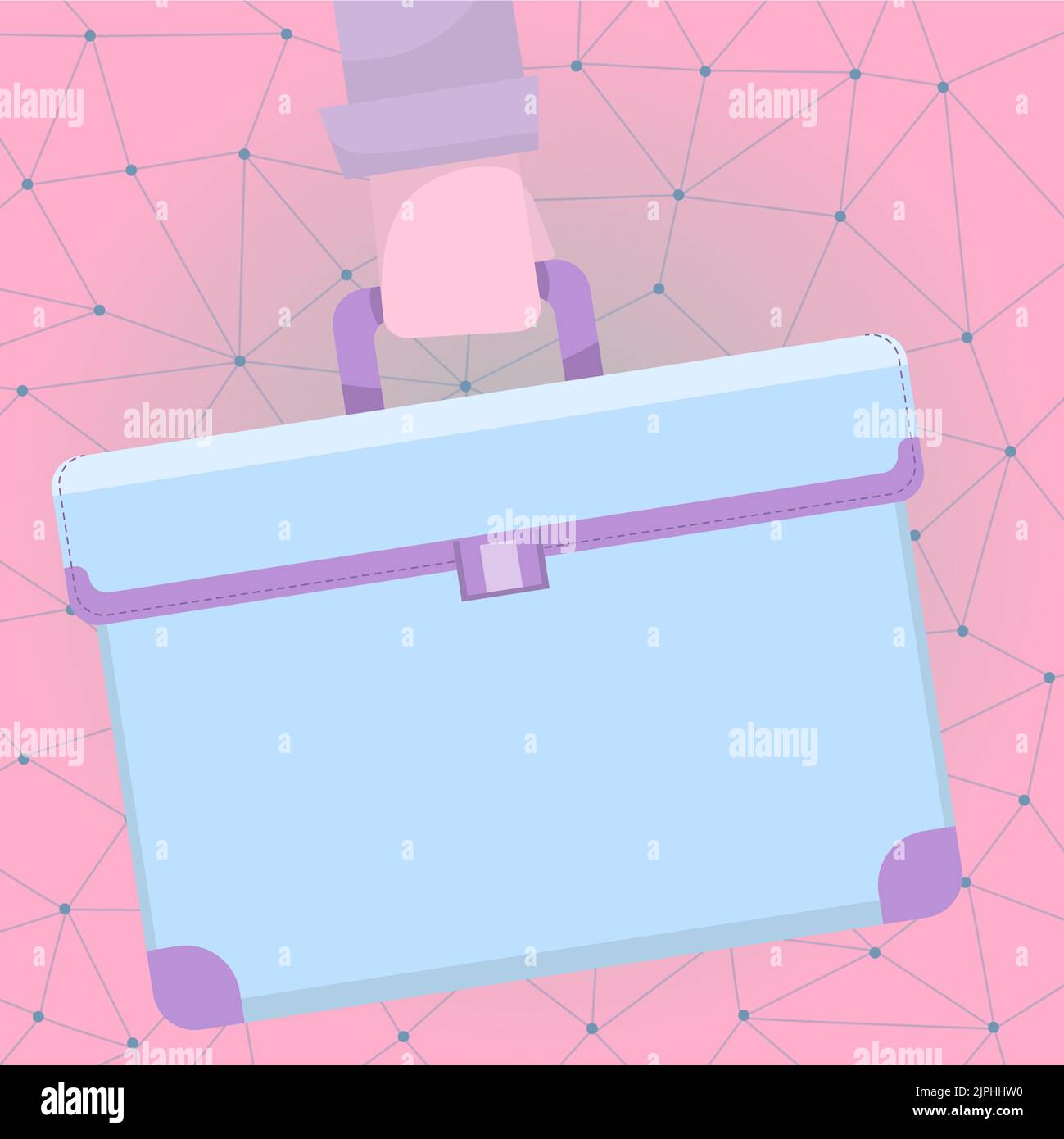 Hand In Shirt Sleeve Holding Briefcase On Colorfull Network Pattern ...