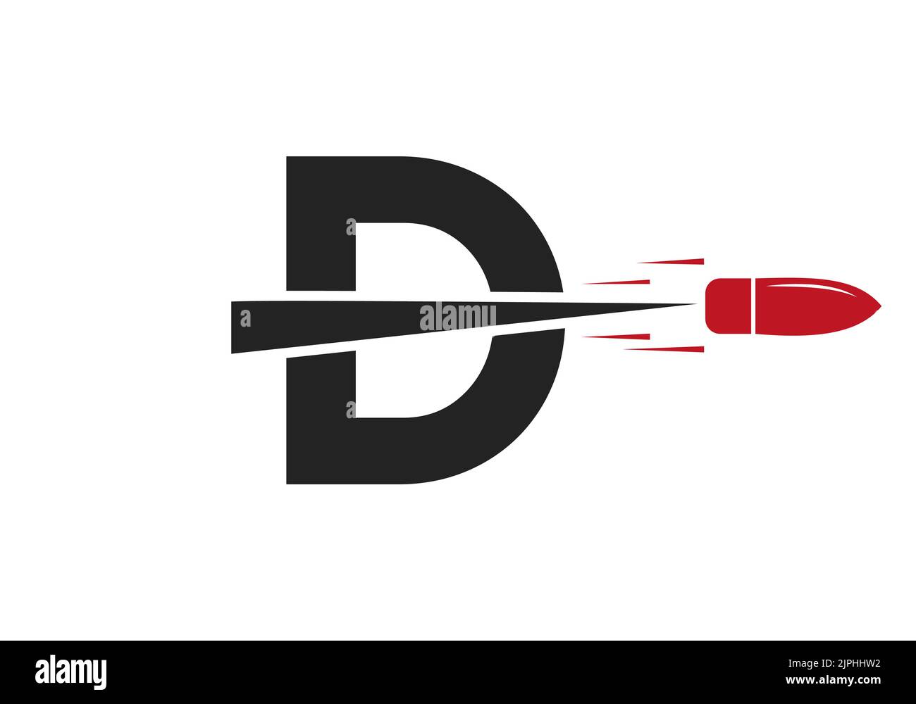 Letter D Shot Bullet Logo Vector Template Concept For Defense Logotype ...