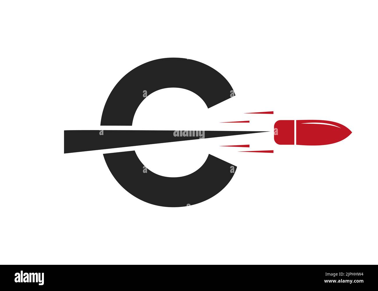 Letter C Shot Bullet Logo Vector Template Concept For Defense Logotype ...