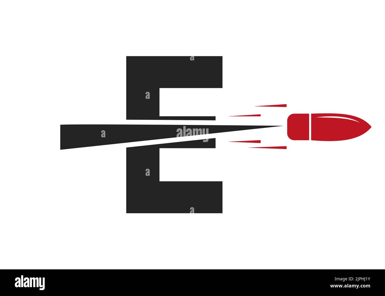 Letter E Shot Bullet Logo Vector Template Concept For Defense Logotype ...