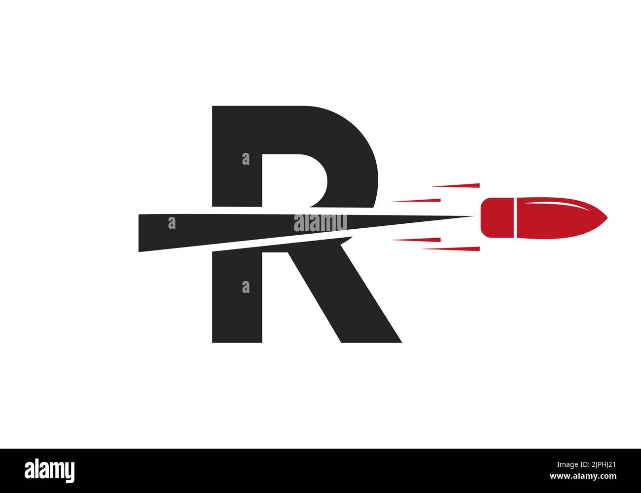 Letter R Shot Bullet Logo Vector Template Concept For Defense Logotype ...