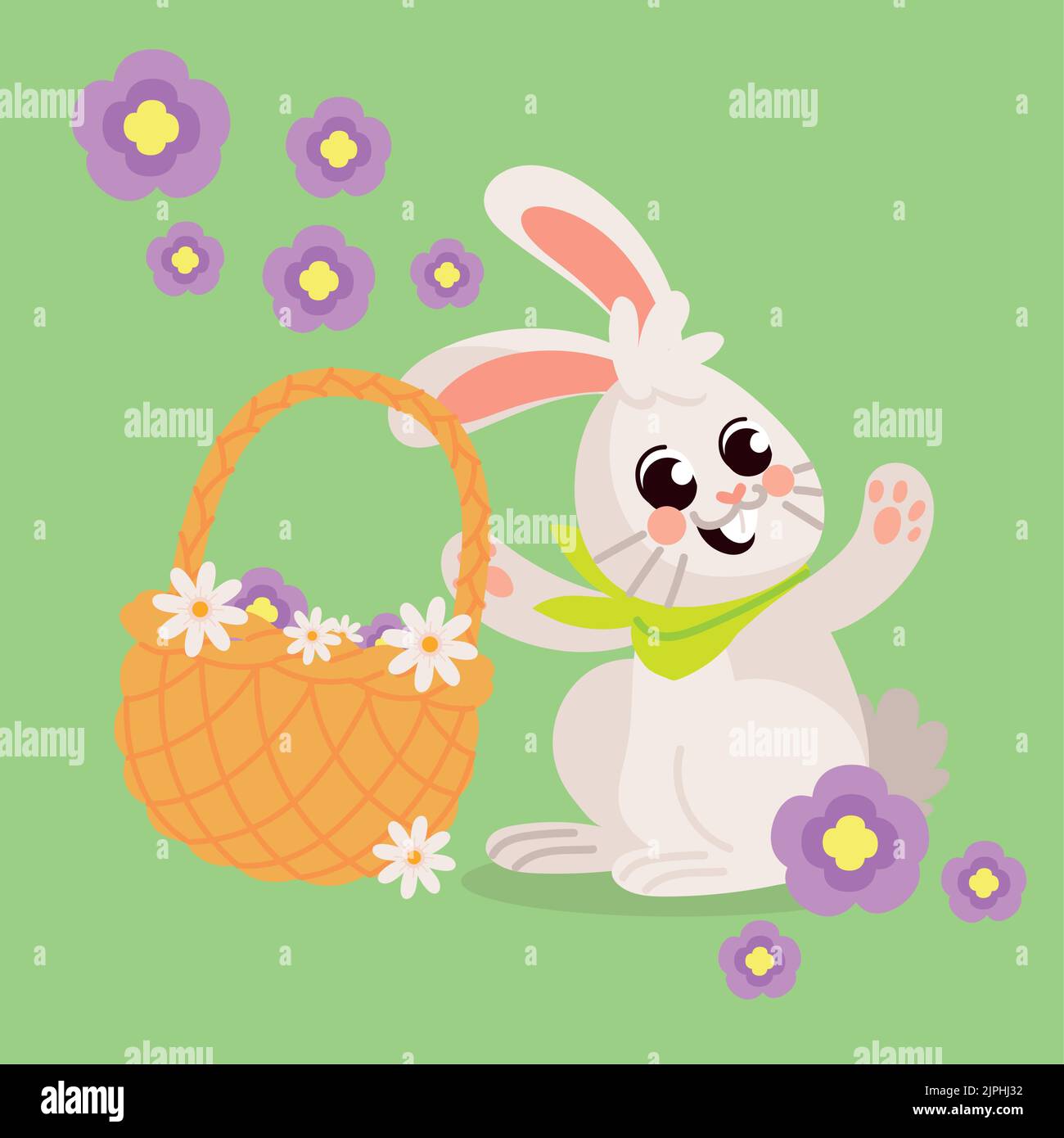 rabbit holds basket Stock Vector Image & Art - Alamy