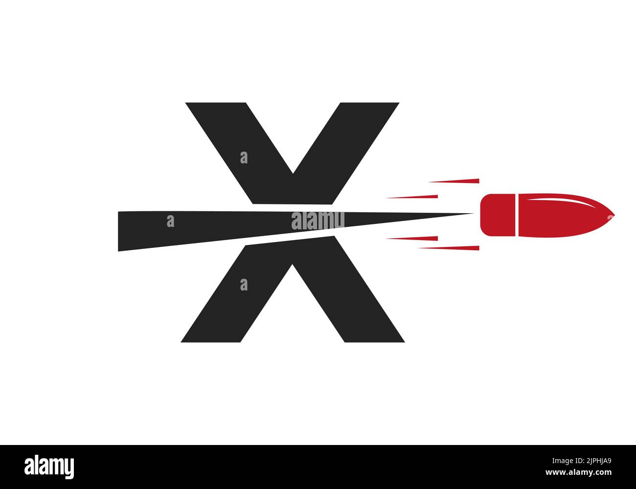 Letter X Shot Bullet Logo Vector Template Concept For Defense Logotype ...