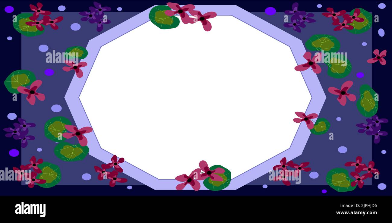 Frame With Leaves And Flowers Around And Important Announcements Inside ...