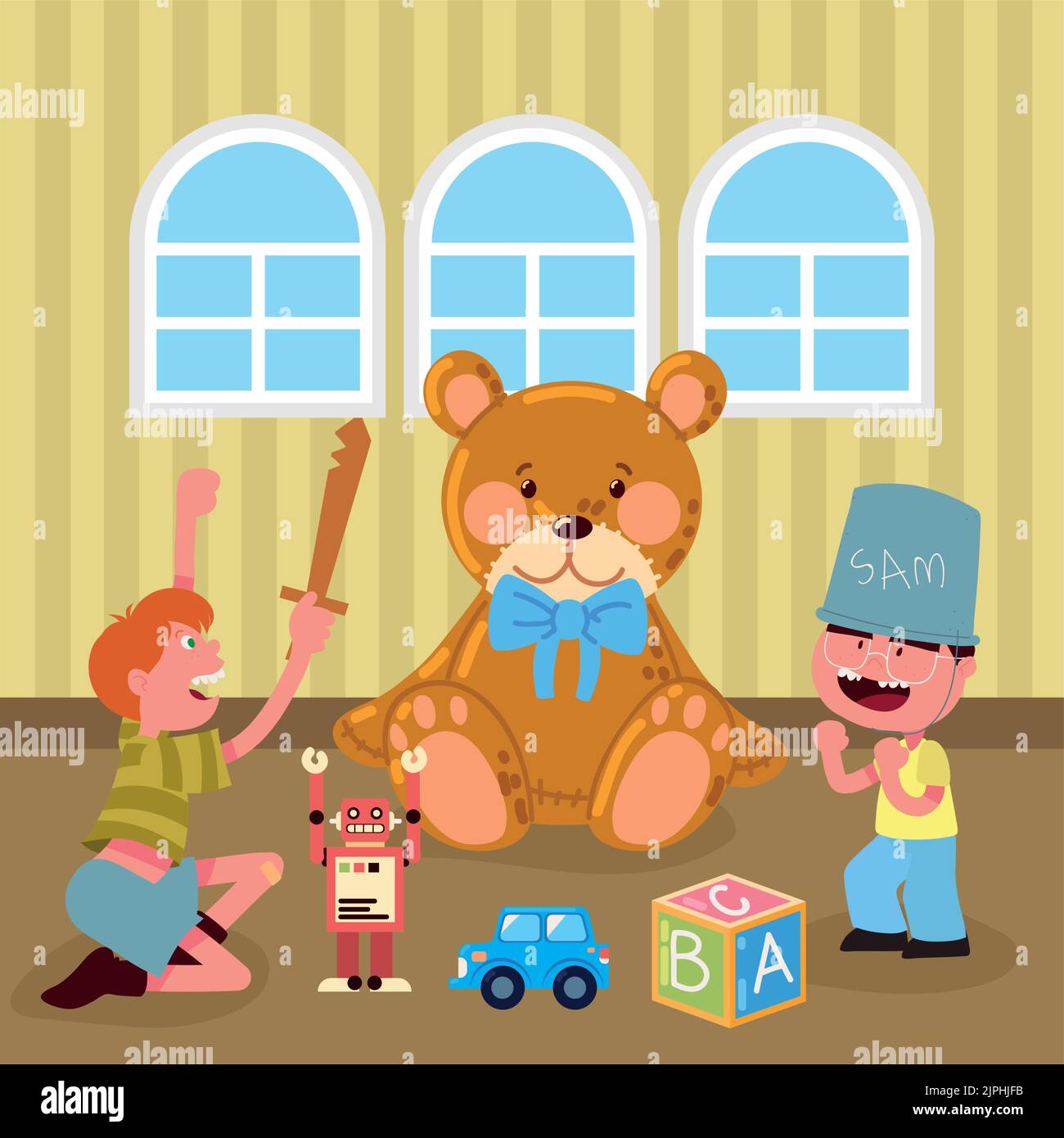 childrens playing with swords Stock Vector Image & Art - Alamy