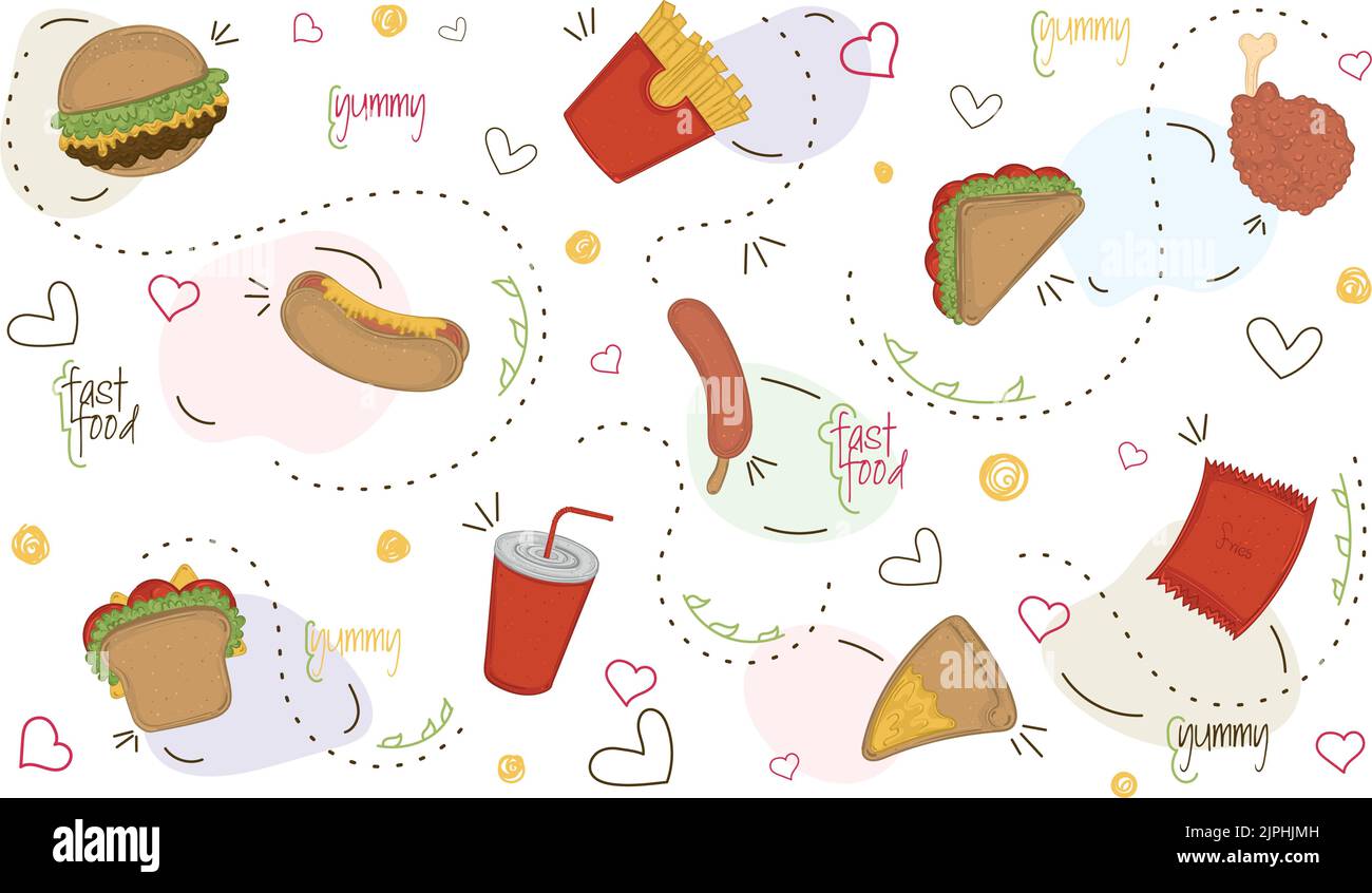 Icon set of fast food Vector Stock Vector Image & Art - Alamy