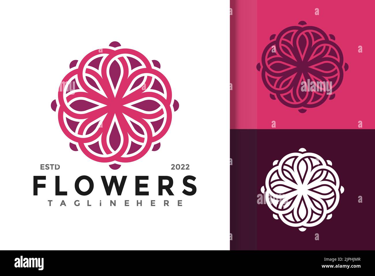 A set of mandala shaped logos in pick colors Stock Vector Image & Art ...