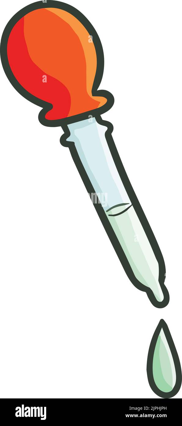 A vertical graphic design of a pipette isolated on a white background ...