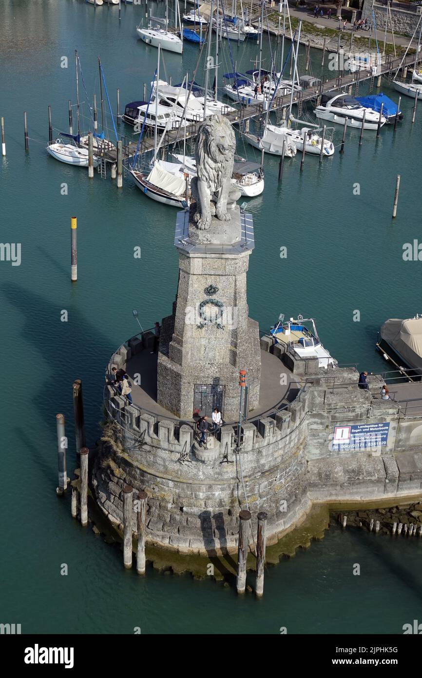 harbor, lion, lindau, drohnenflug, harbours, port, leo, lions, lindaus ...