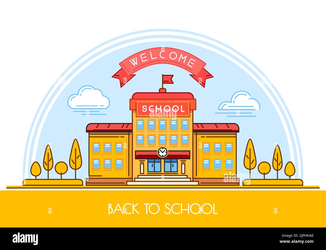 School building in flat style. Back to school Stock Vector Image & Art ...