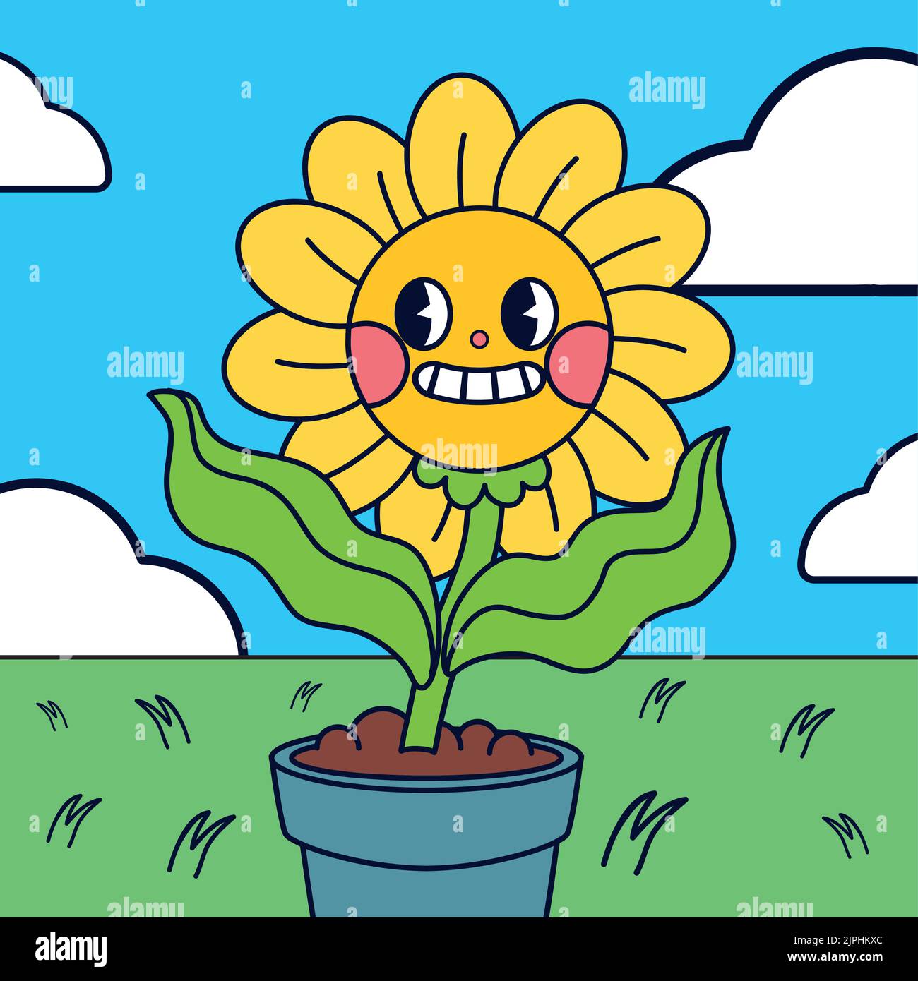 cartoon potted flower Stock Vector Image & Art - Alamy