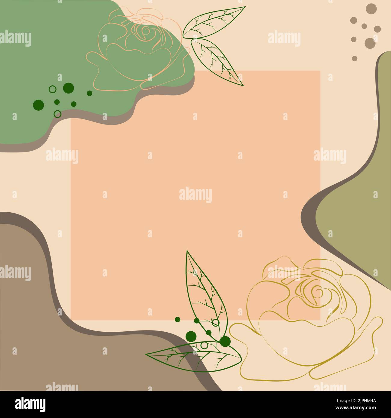 Frame With Leaves And Flowers Around And Important Announcements Inside ...