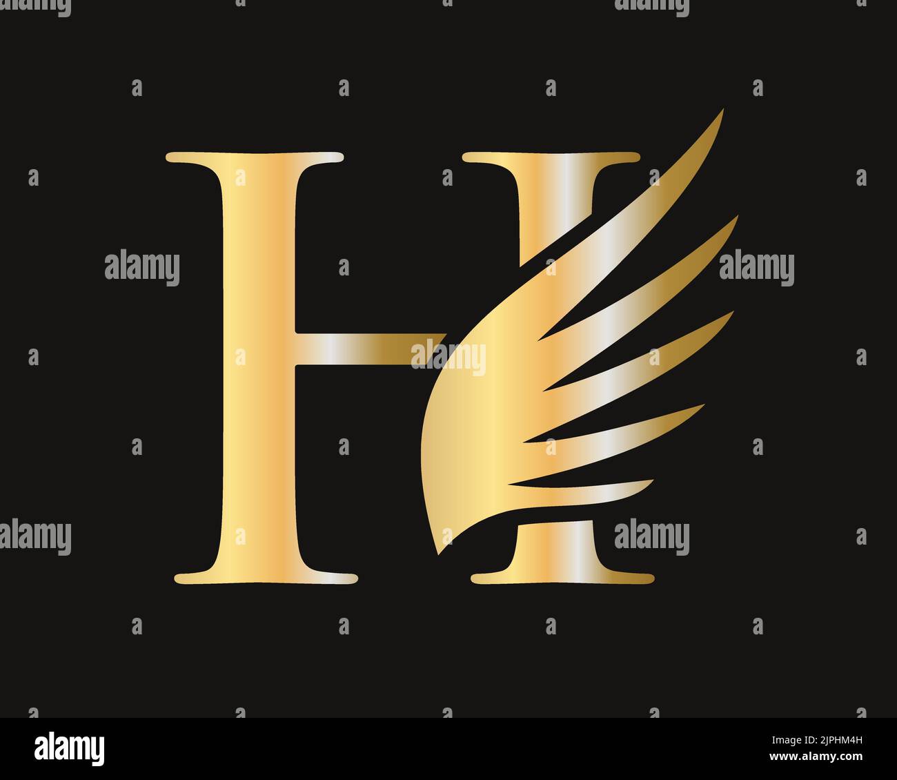 H royal wing logo Stock Vector Images - Alamy