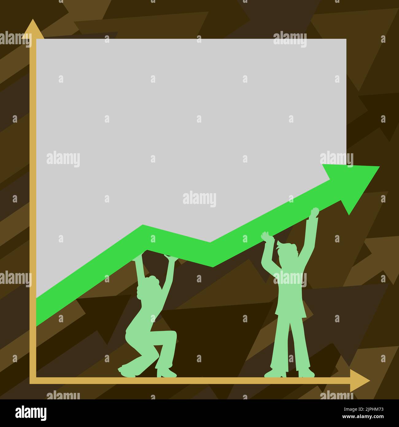 Man And Woman Holding Arrow And Presenting Important Messages. Business ...