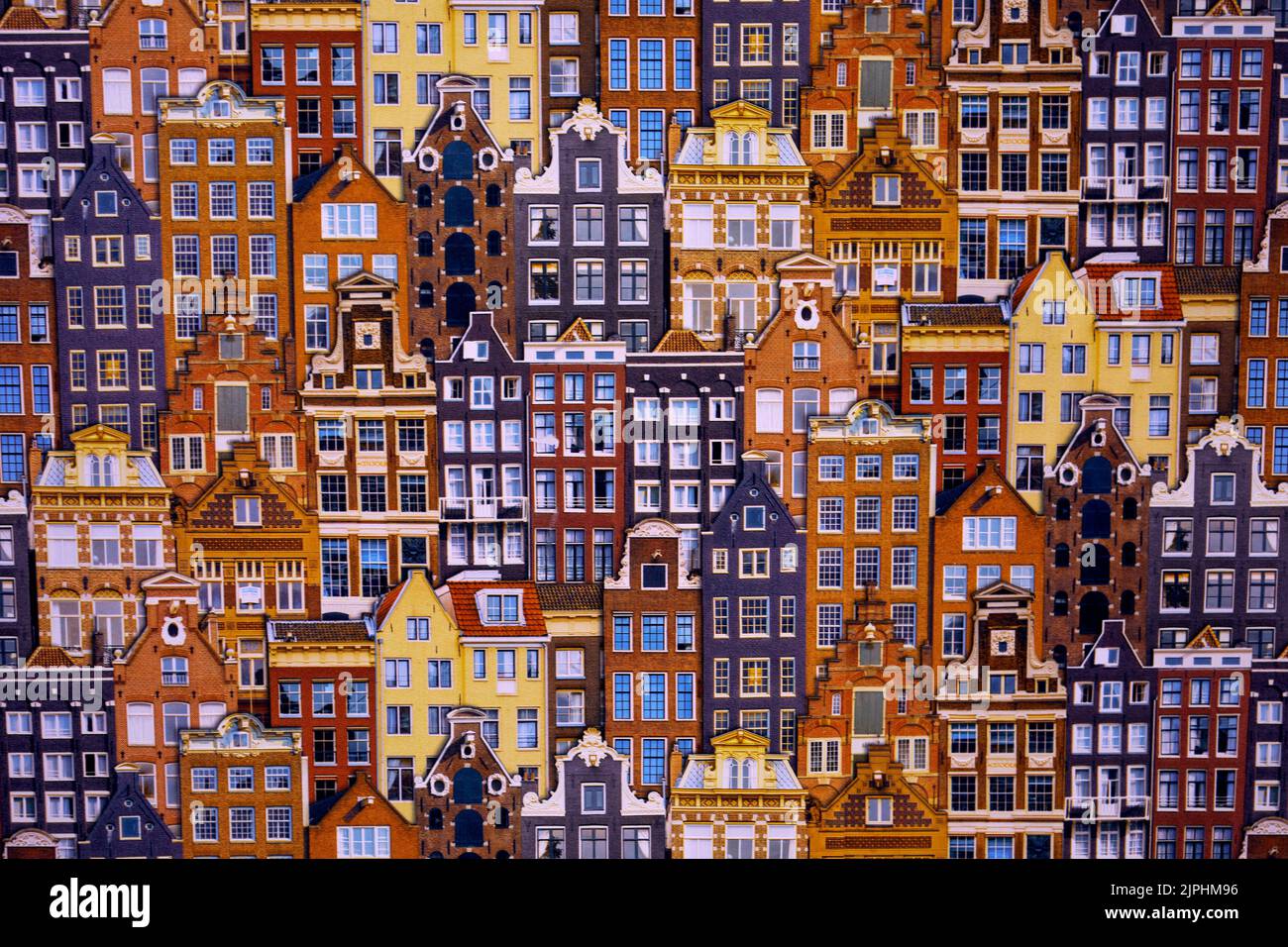 Photo wallpaper with a facades of various buildings. Texture ...