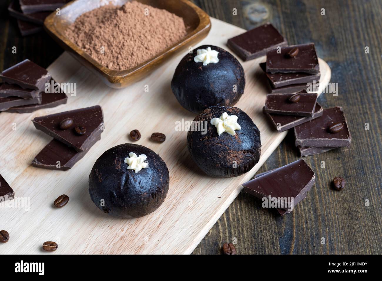 chocolate rum potato cake, a traditional Eastern European dish with ...