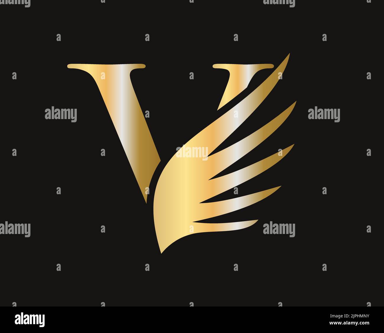 V Letter Transportation Logo Design. Initial Flying Wing V Letter Logo ...