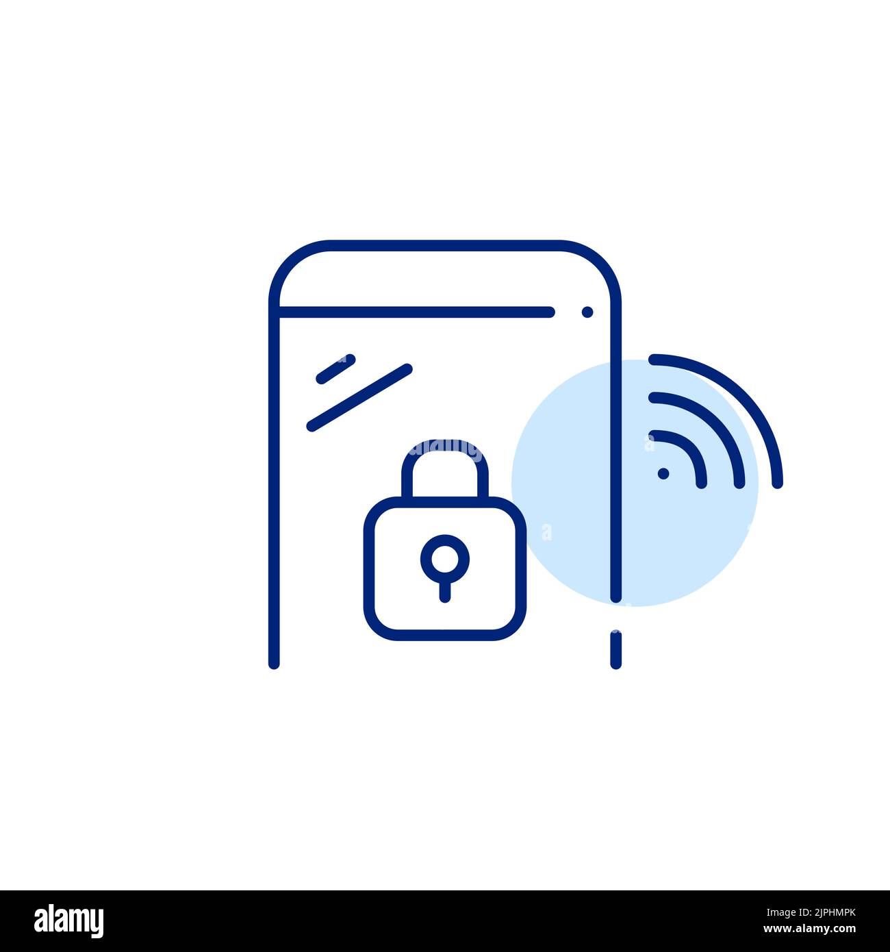 Smartphone data protected. Pixel perfect, editable stroke line art icon ...